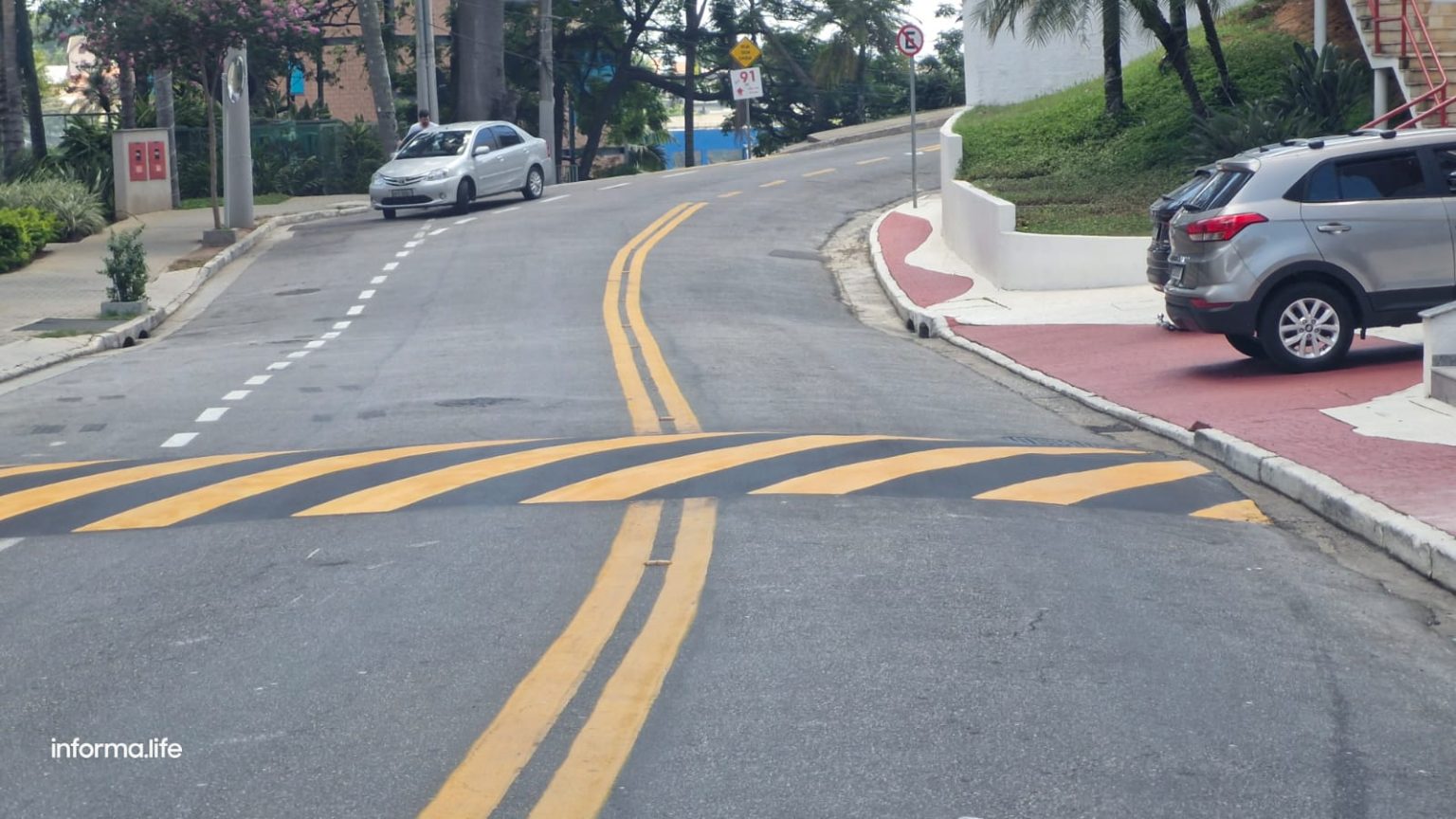 Lombada implantada na rua Bárbara Knippelberg Loureiro - Life Informa