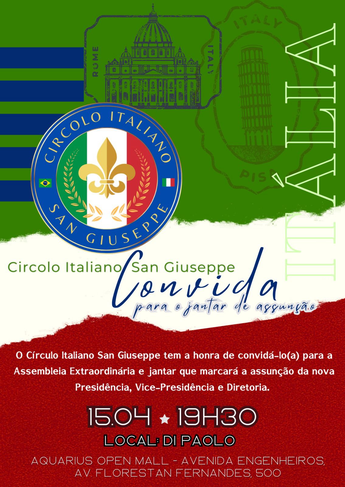 Circolo Italiano San Giuseppe realiza jantar de posse de nova diretoria ...